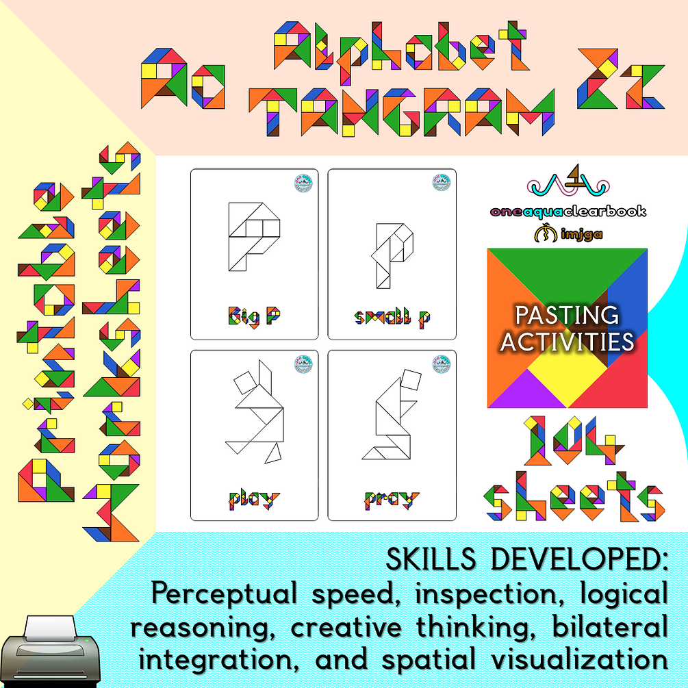 Alphabet Tangram Worksheets