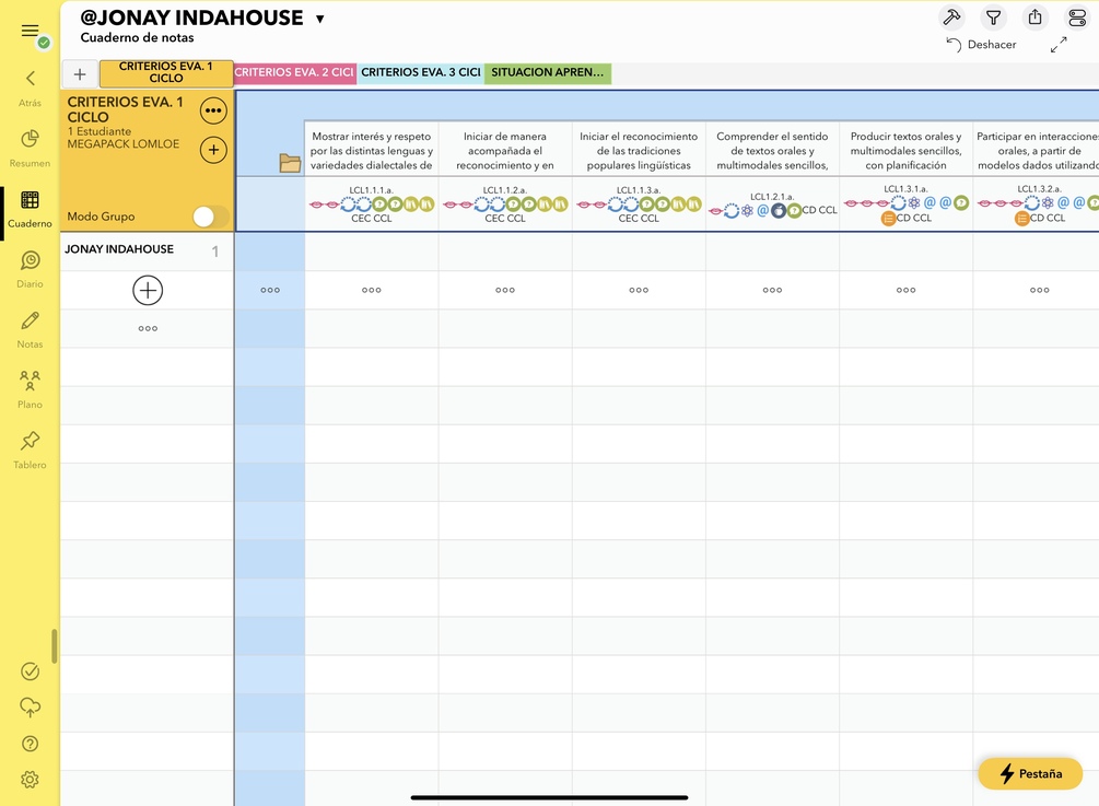 iDoceo Plantilla criterios 3er ciclo