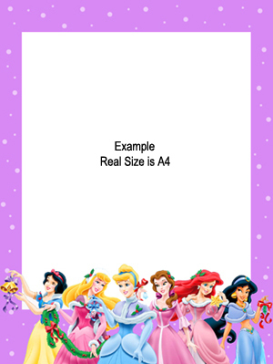 Disney Princess Border Frame Christmas Xmas