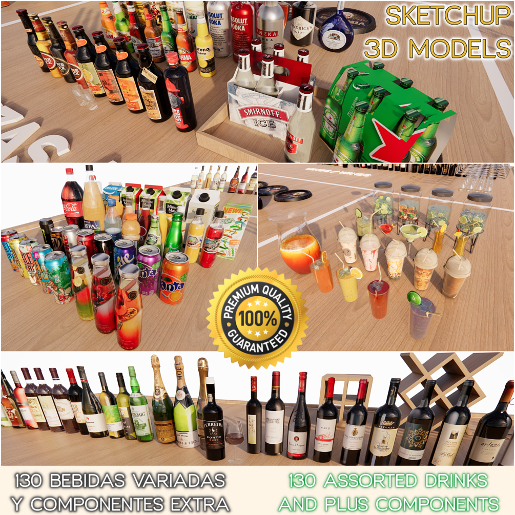 HIGH QUALITY DRINKS - 3D MODELS SKETCHUP