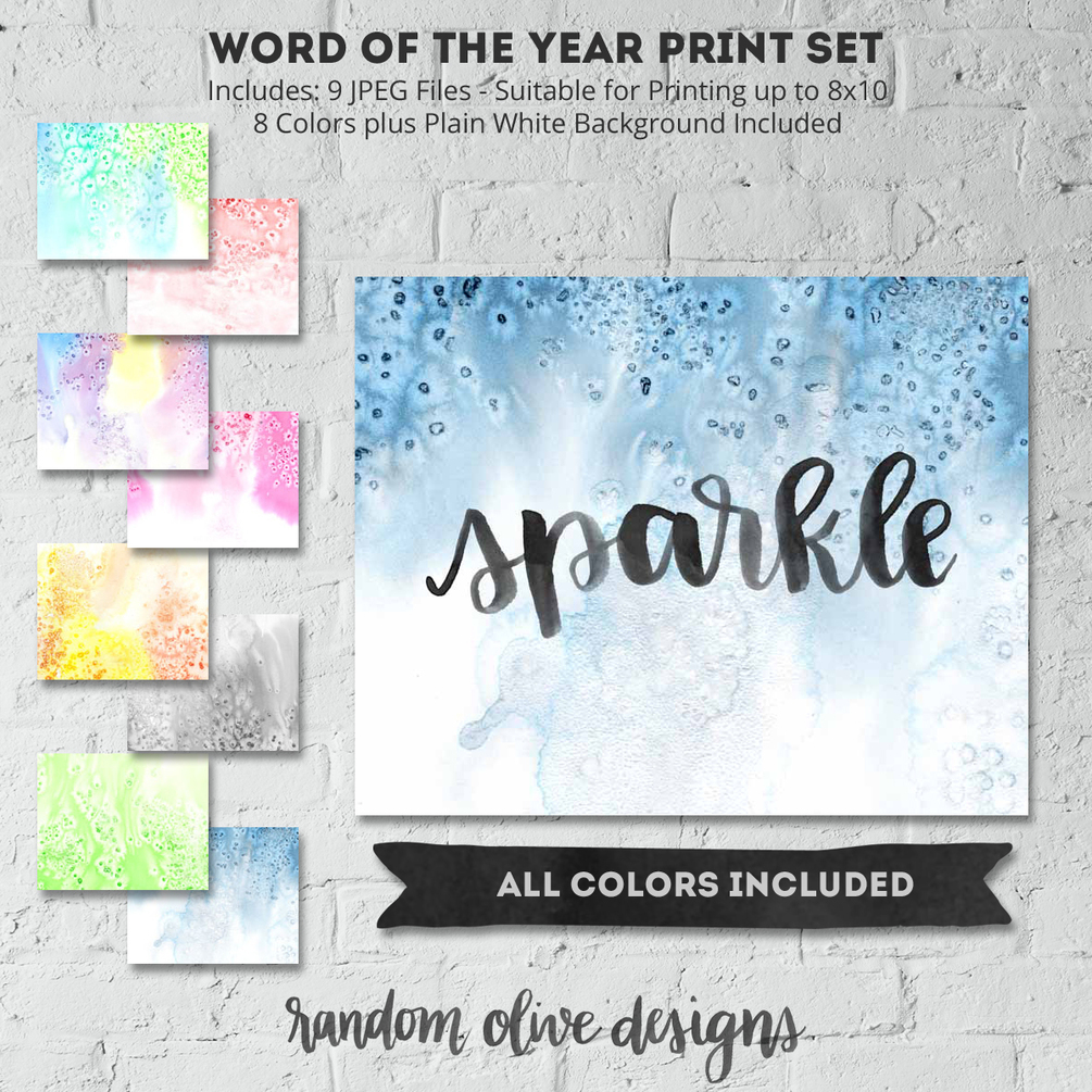Word of the Year Print: Sparkle - MultiColor Bundle