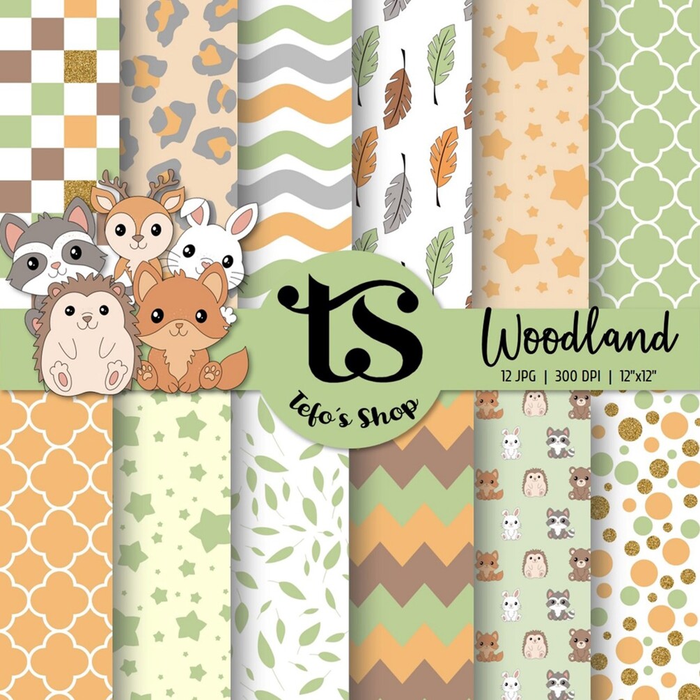 Woodland | Papeles digitales | Paper pack