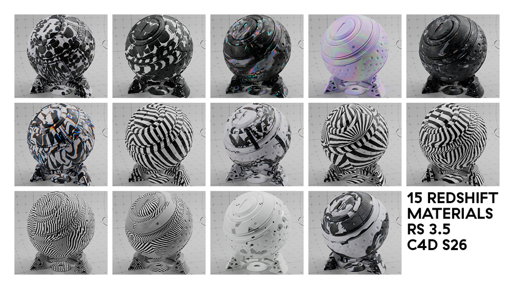 14 Free Redshift 3.5 Abstract Materials for C4D