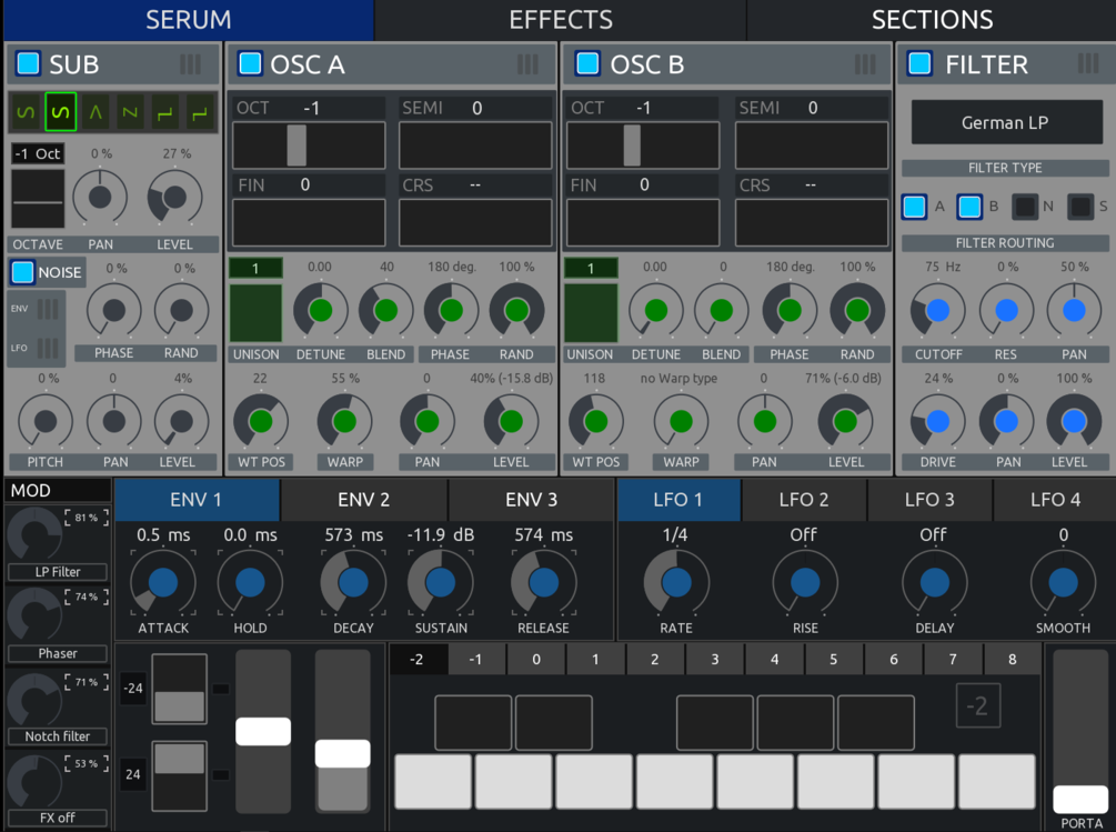 TOUCHUM: TouchOSC Template for Serum