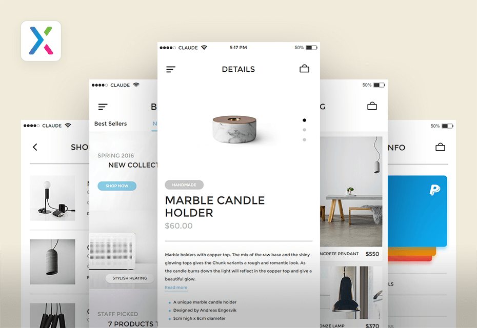 Bureau UI Kit - Axure Mobile Ecommerce