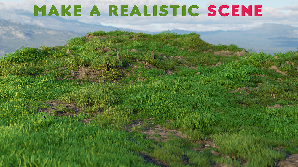 Realistic Grass Scene 3d Model