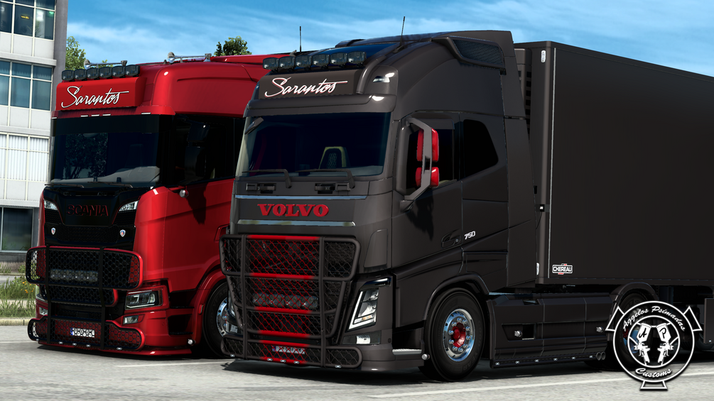 Scania 770S & Volvo FH750 Sarantos Combo Skins (Scania S SCS & Eugene ...