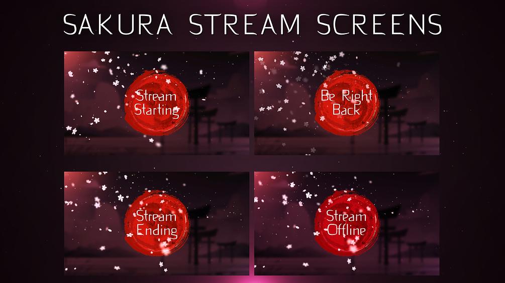 Sakura | Stream Screens | Twitch/Facebook/OBS | Anime