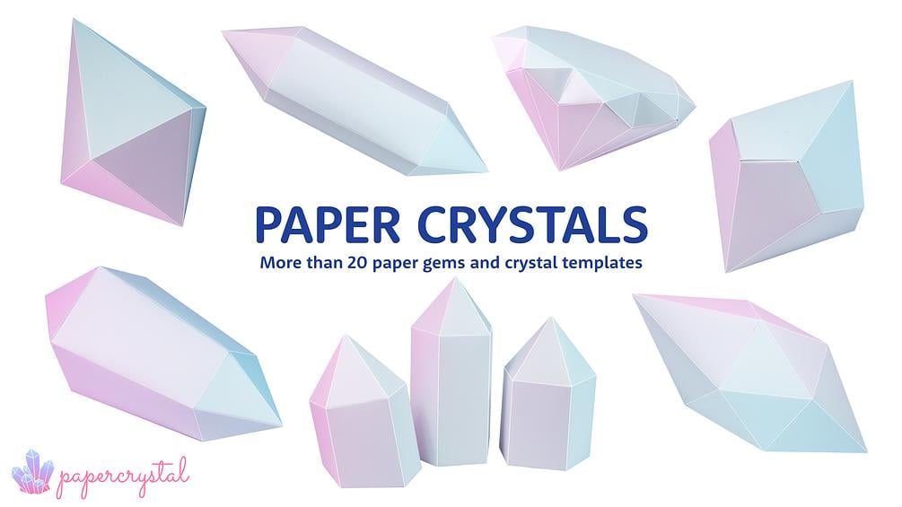 Printable Paper Gems & Crystals - Template Book