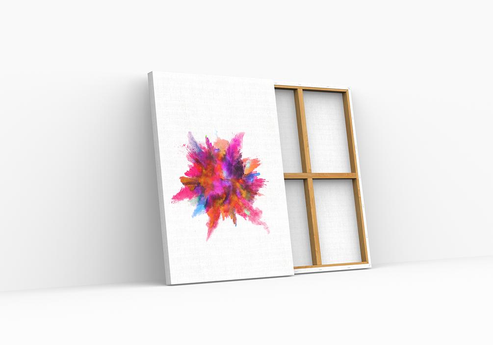 Transparent color powder explosion wall art | 6 standard frame sizes ...