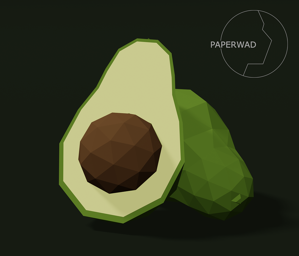 Papercraft template: Avocado