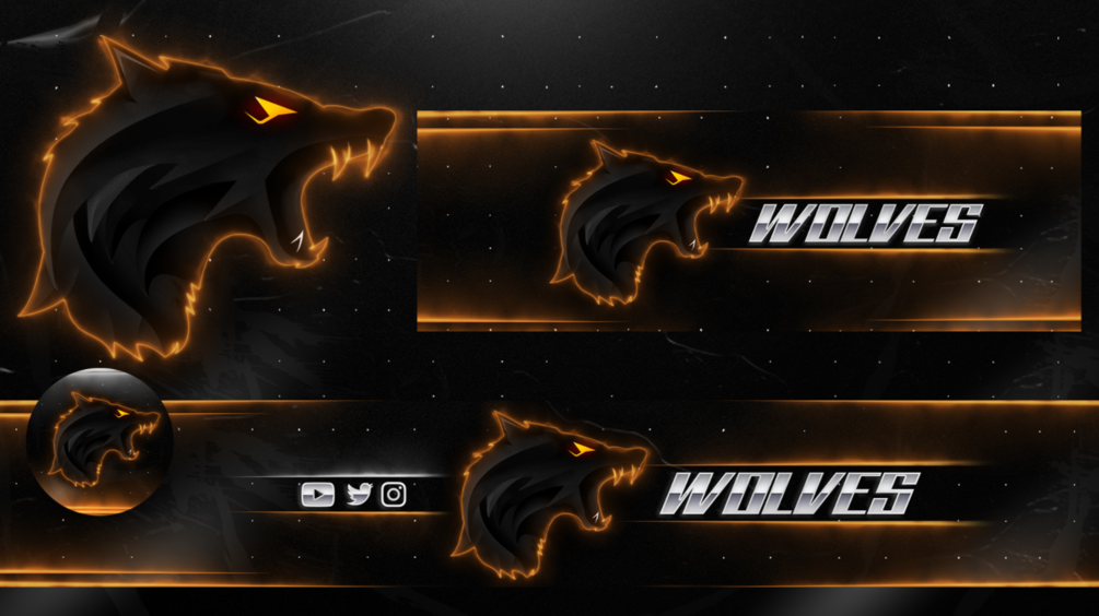 Gaming Wolf Mascot Revamp+Animated Twitch Pack