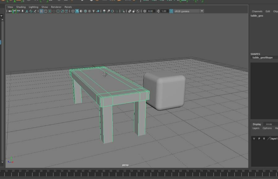3D Model: Table and Cube