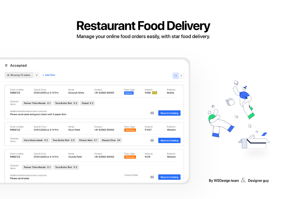 50+ Screens, Restaurant order management project UIUX Design in FIGMA