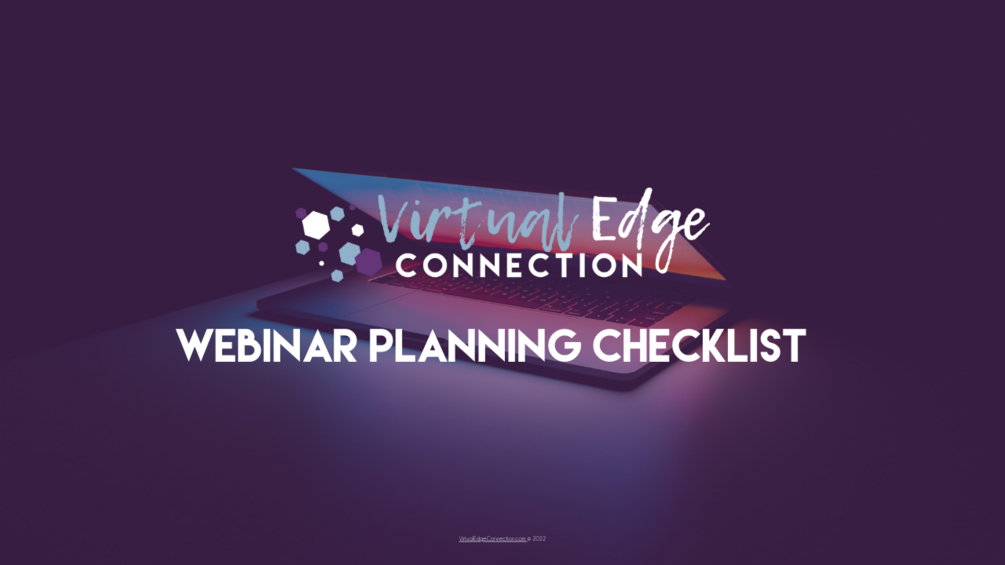 Webinar Must-Have Checklist