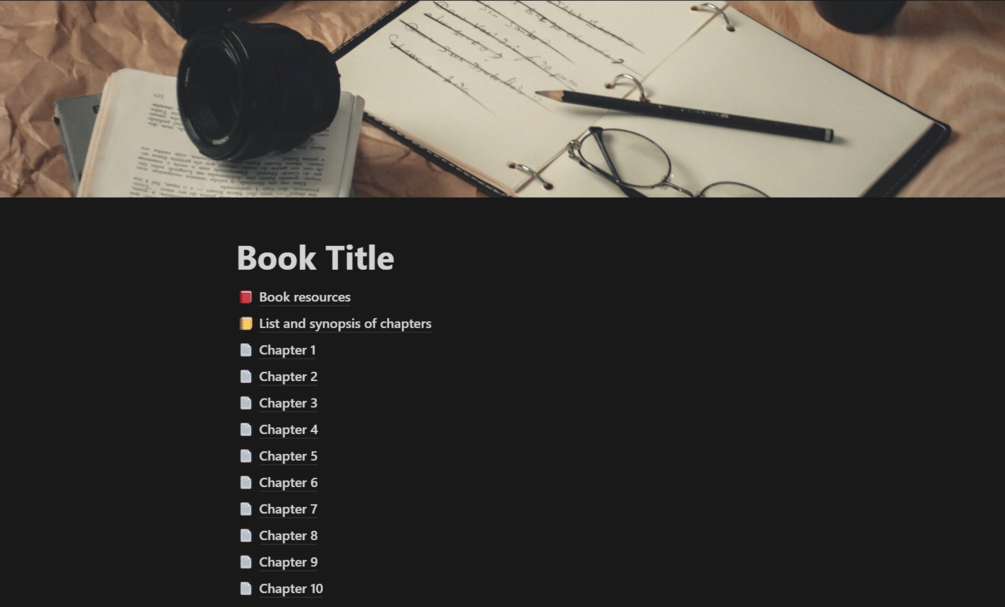 Simple Book Writing Notion Template