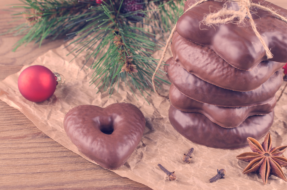 Photo "traditional german christmas chocolate cookies lebkuchen with ...