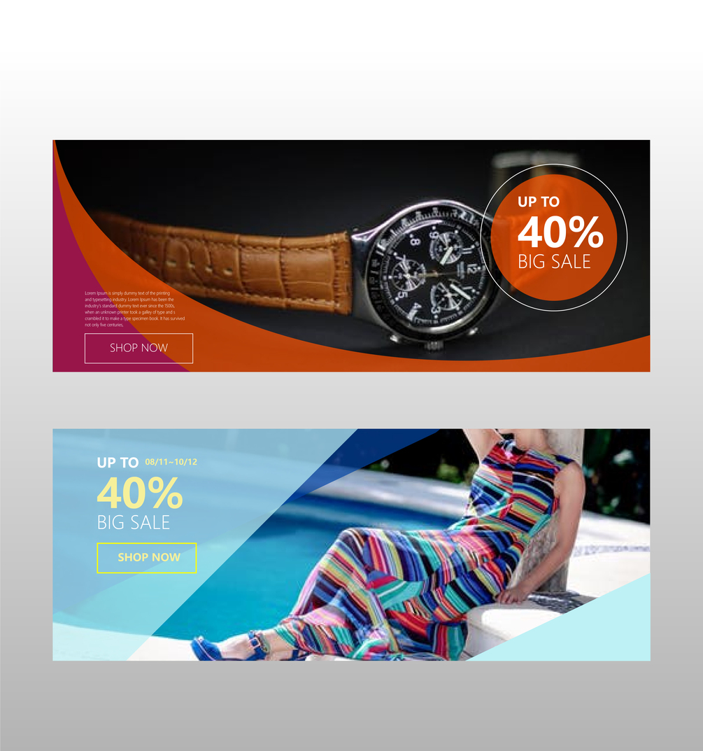 Clean Web Banner Illustrator Template Free Download