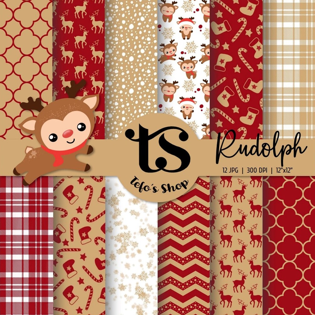 Rudolph | Papeles digitales | Paper pack