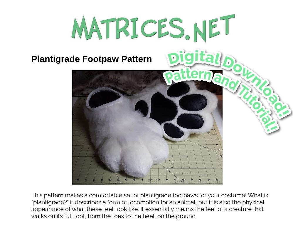 Pattern and Tutorial: Fursuit Plantigrade Footpaws