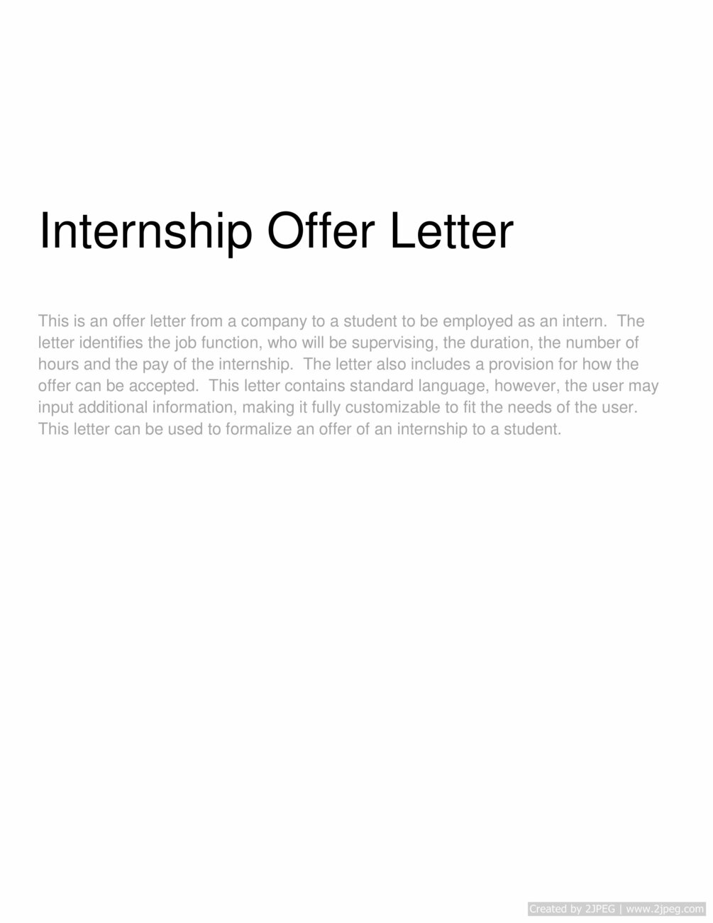 Internship Offer Letter