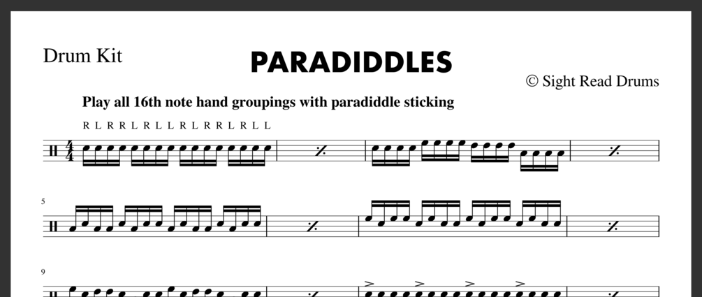 Paradiddles (Drum Kit Exercise)