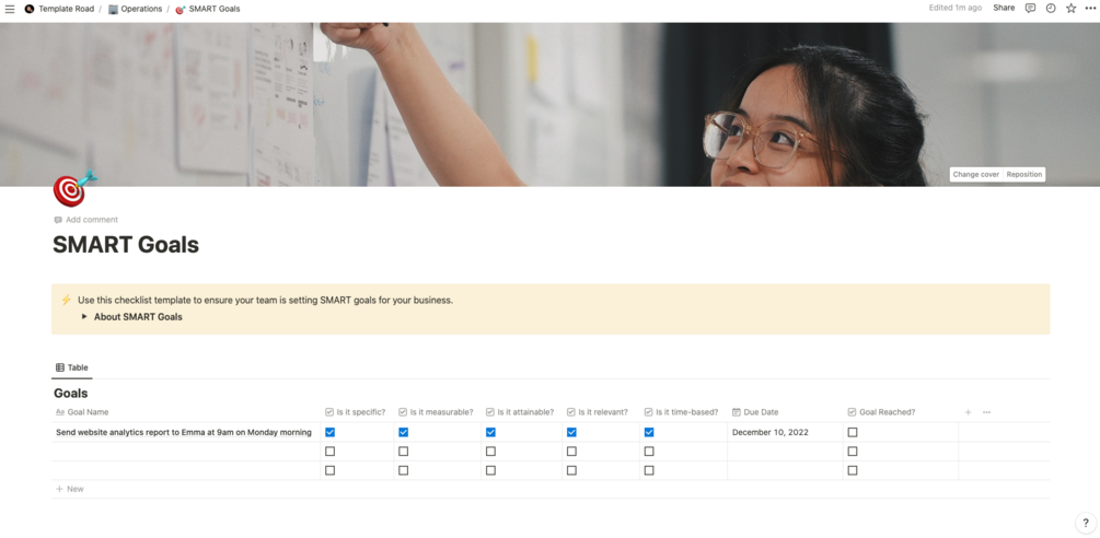 Notion - SMART Goals Template