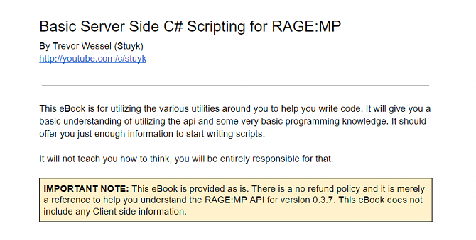 Basic Server Side C# Scripting for RAGE:MP
