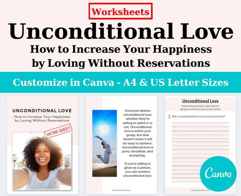 Life Coach Templates Worksheets | Unconditional Love | Canva Templates ...