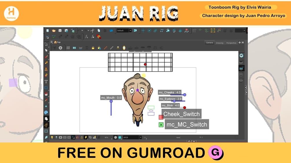 Juan- Toon Boom Harmony Rig (Advanced Head)