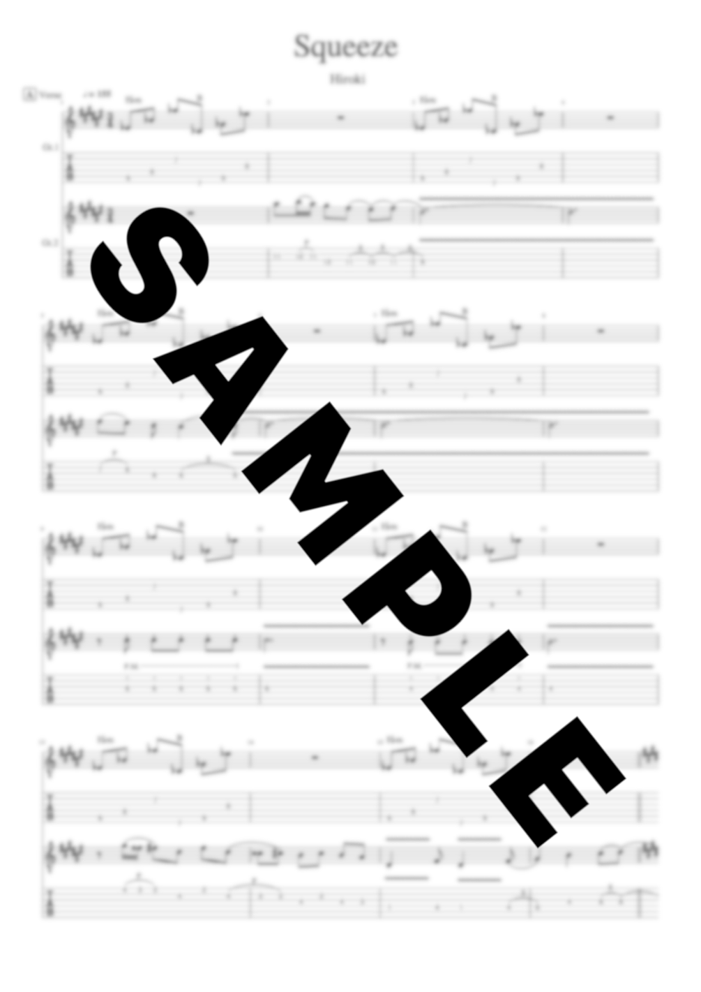 Squeeze - Lead & Backing Guitar SCORE (PDF)