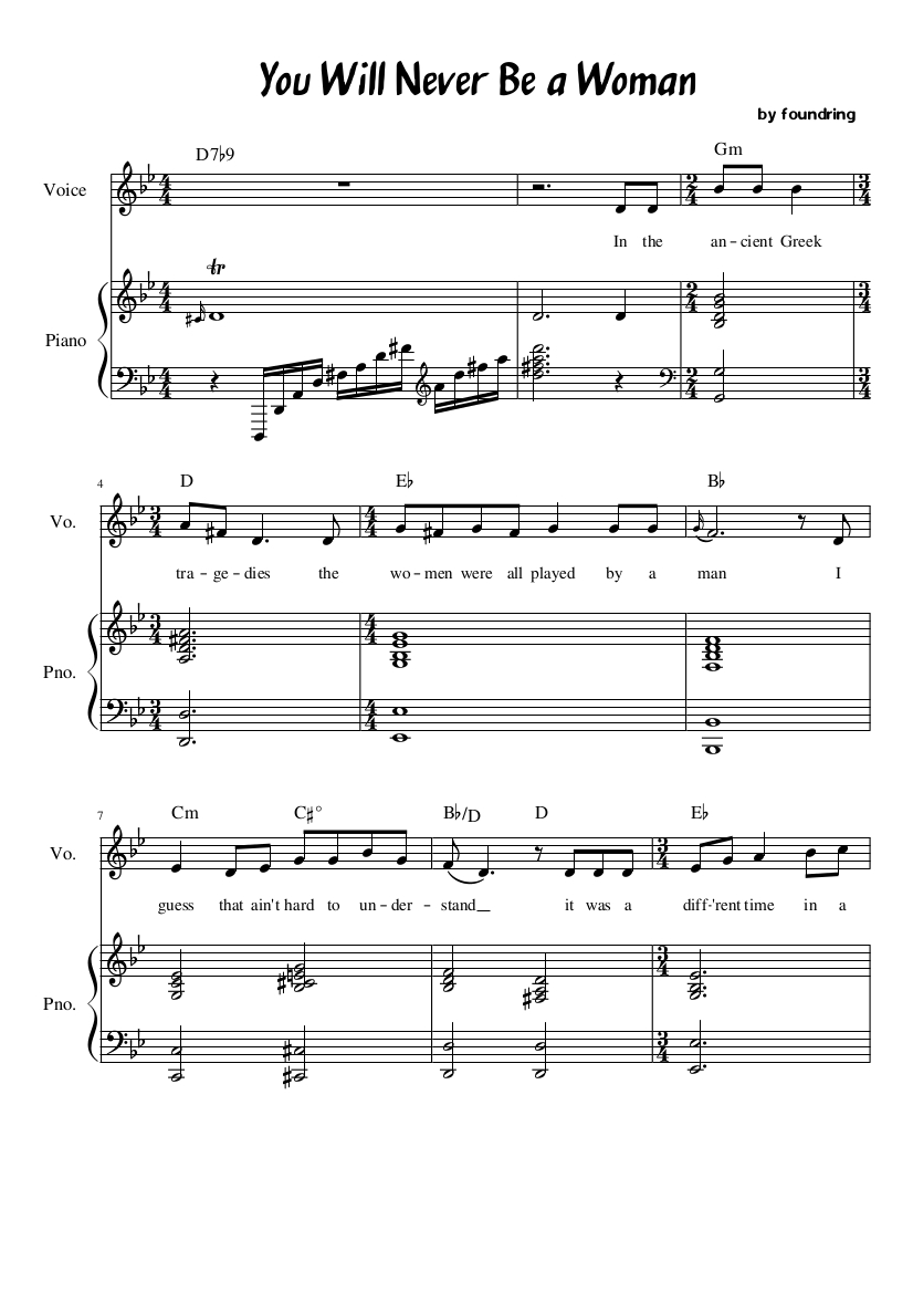 You Will Never Be a Woman (WAV + PDF)