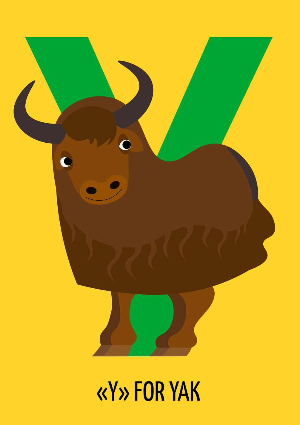 “Y for Yak” craft set for printout (for children learning letters in ...