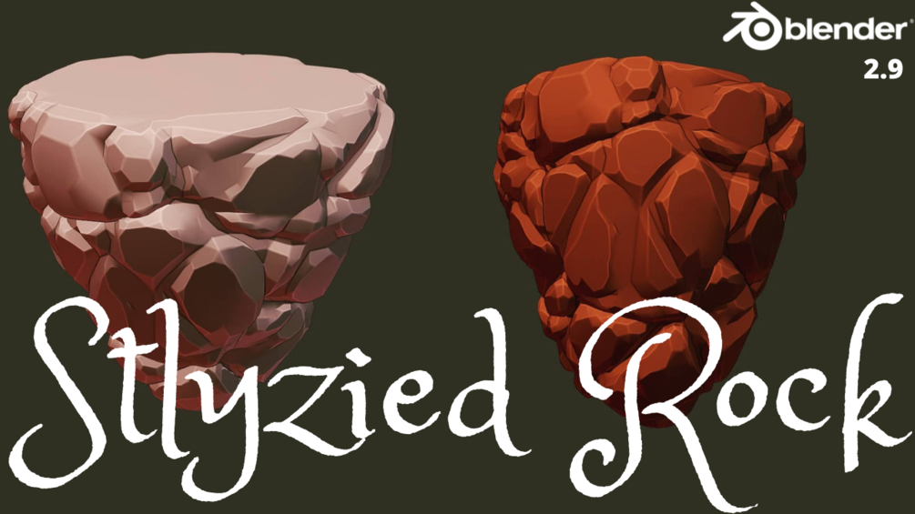 Blender Stylized Rock | without sculpting ( .blend file )