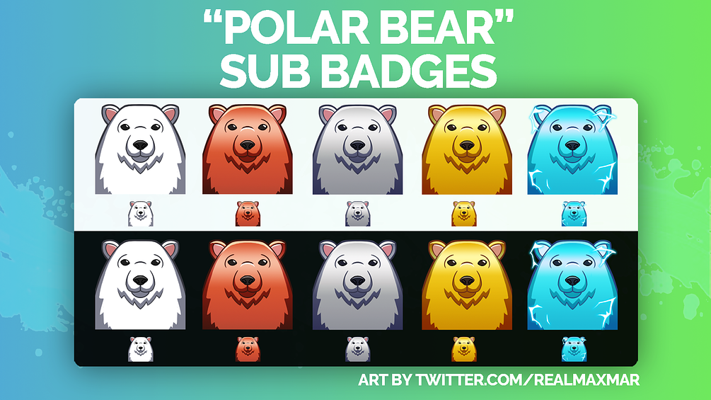 "Polar Bear" sub badges for Twitch