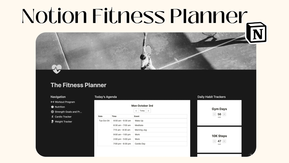 Notion Fitness Planner