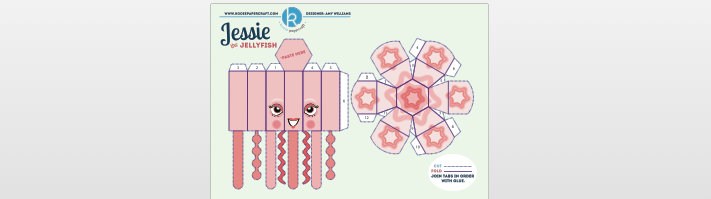 Printable DIY Papercraft Toy - Jessie the Jellyfish