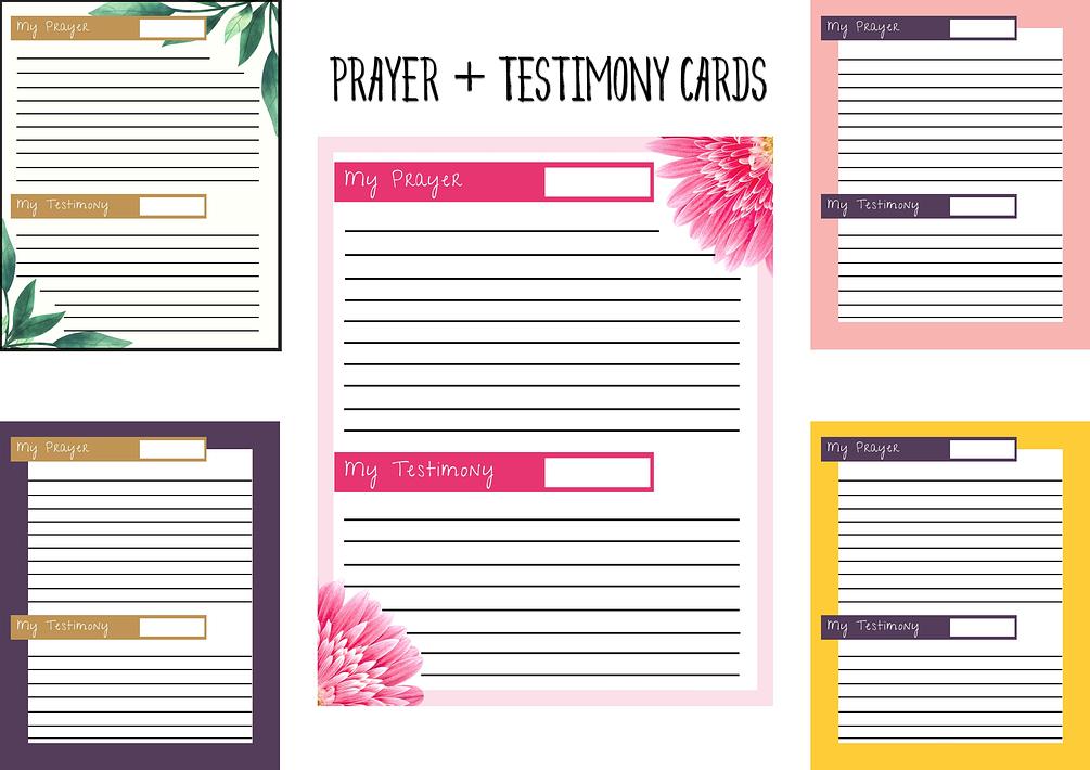 Printable Prayer + Testimony Cards