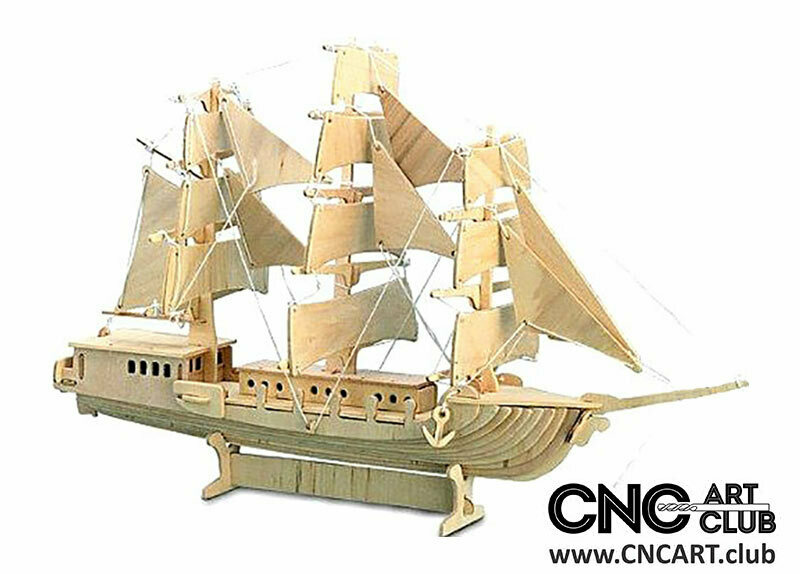 2D-20003 - Big pirate ship plan DXF plan for CNC and Laser works