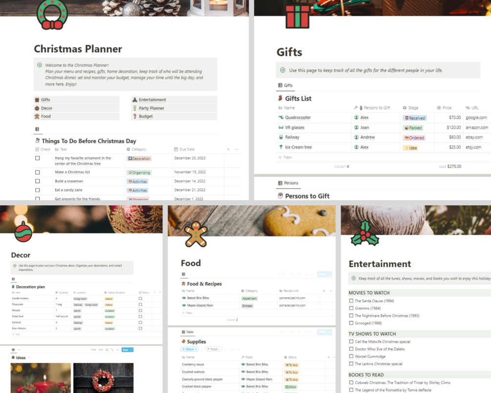 Christmas Holiday Planner Notion Template