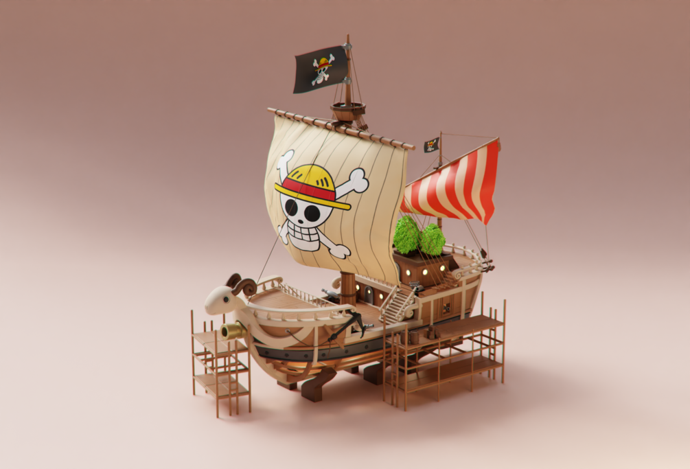 One Piece Going Merry Grand Ship 3D Model