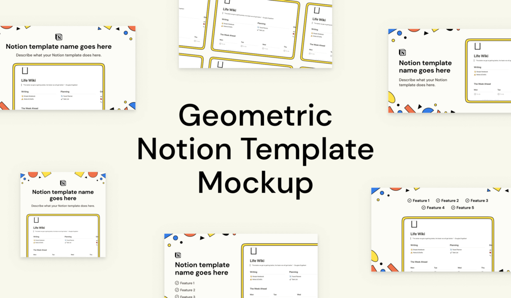 Geometric Notion Template Mockup