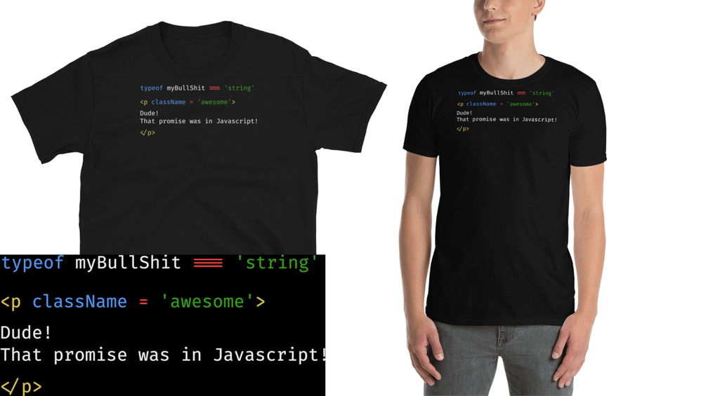 Web Programmer Developer Designer T-Shirt Javascript Promise