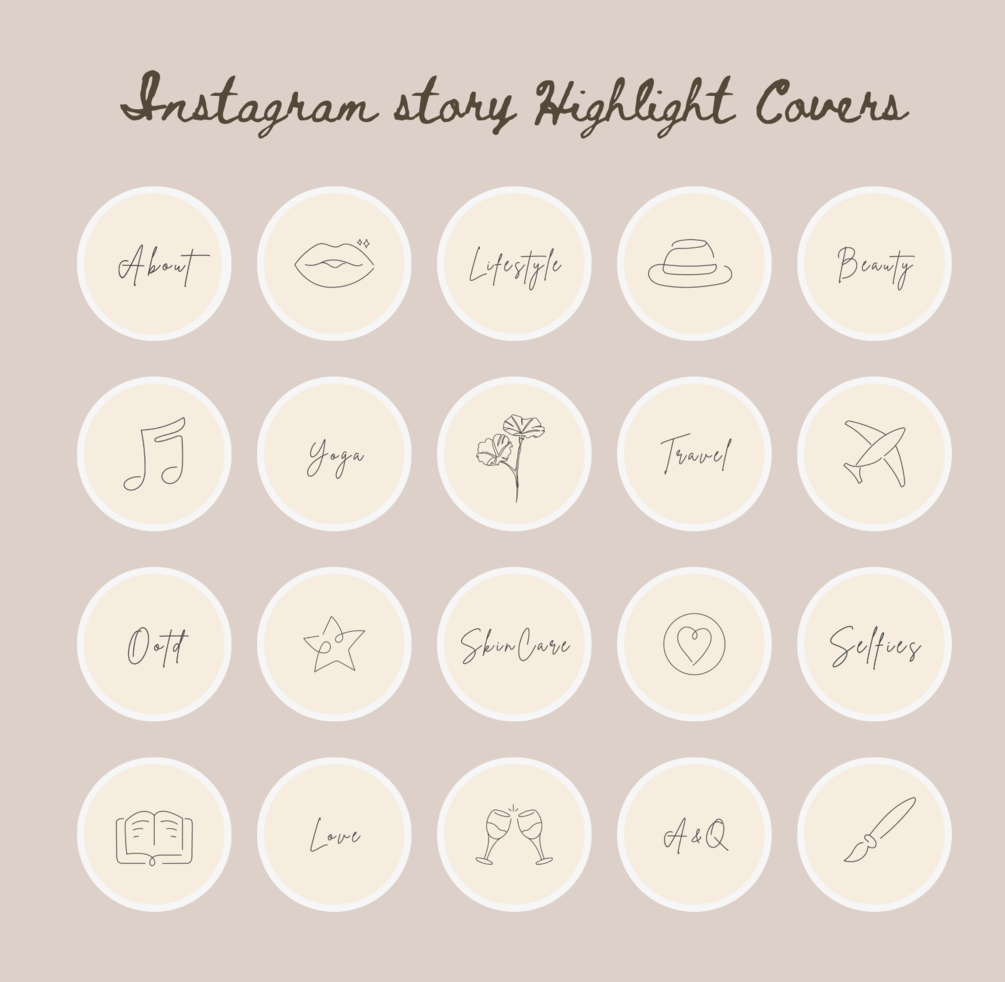 28 Story Highlight Covers in Two Different Colours