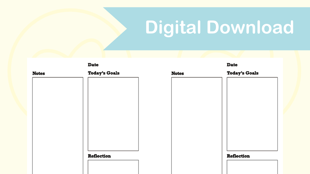 Daily Vertical, Blank/Blocks Printable Layout