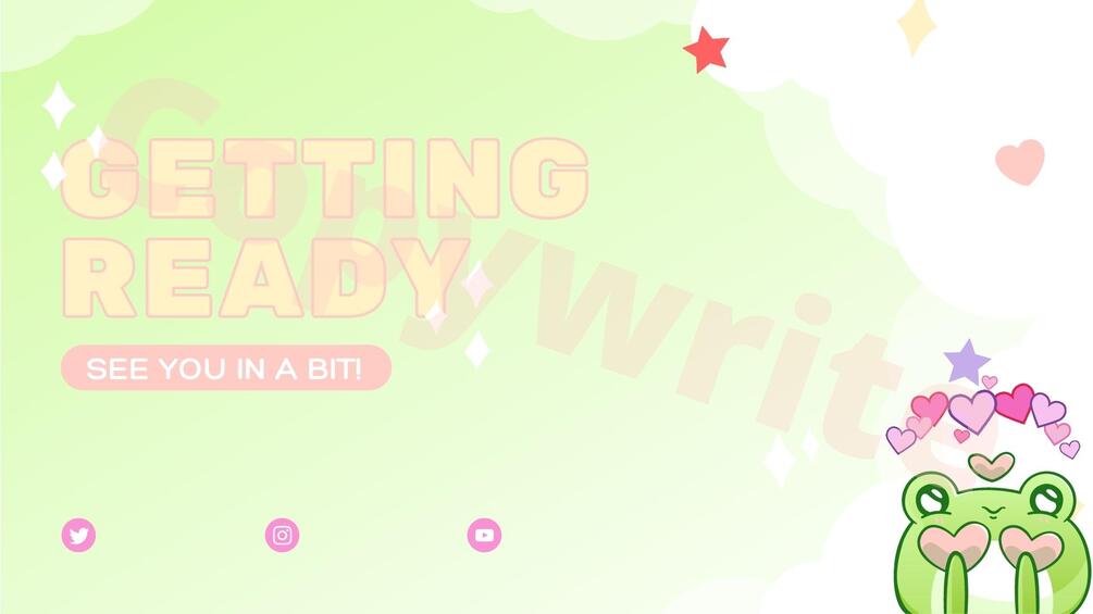 Twitch Starting Soon Screen Frog Kawaii