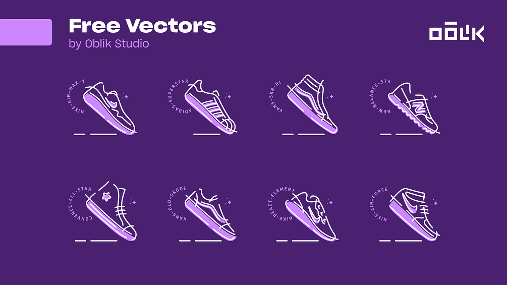 Free Sneakers Vector Set