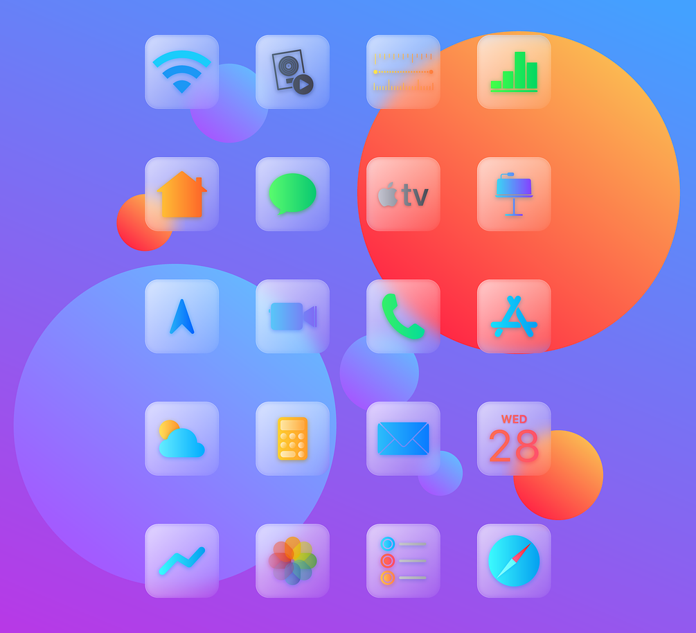 Glass morphism icons - ios 14 icon pack