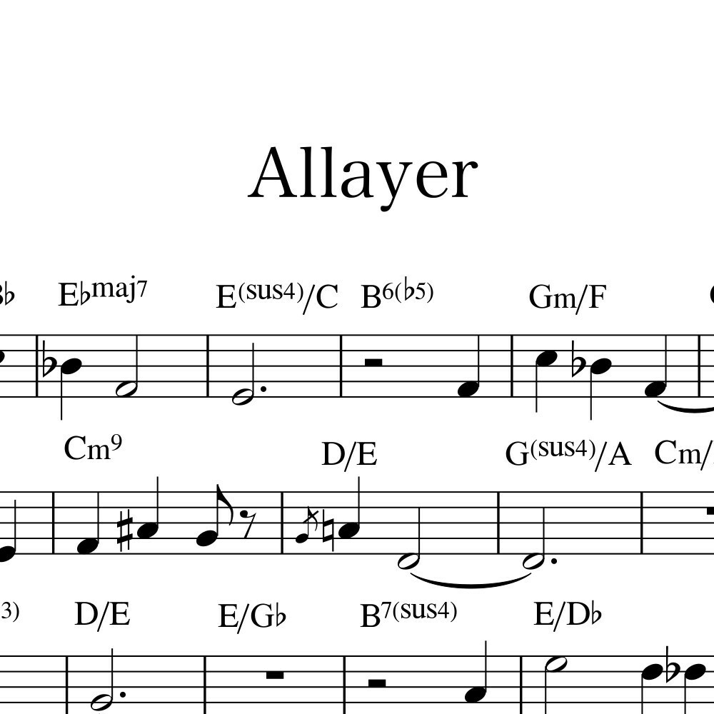 Sheet Music: Allayer - Yoshiharu Takeda (from Album "Aspiration")