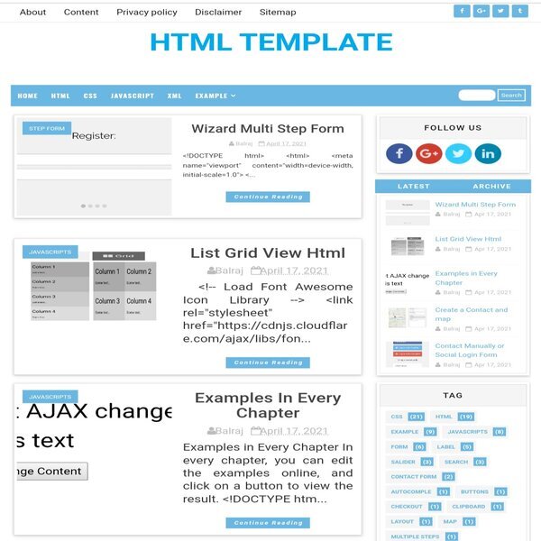 Html Javascript Blogger Templates
